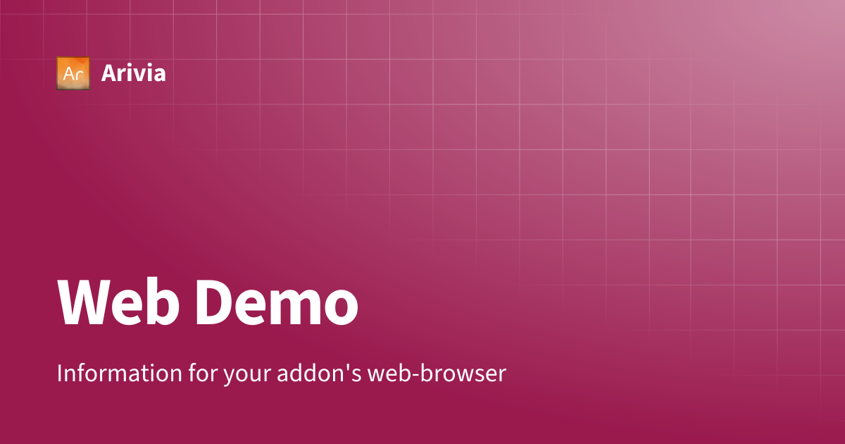 Web Demo | Arivia
